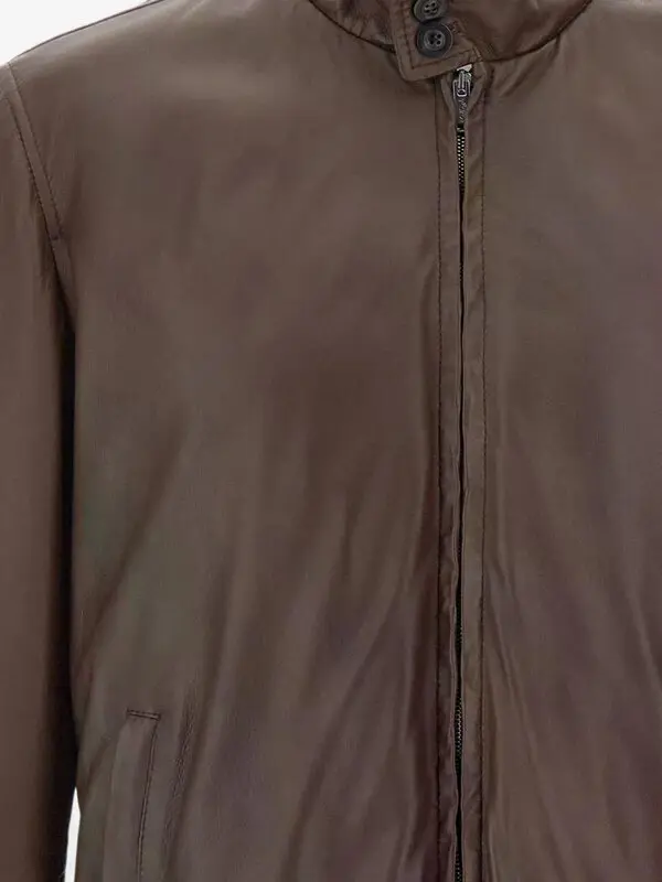 VOLFAGLI FIRENZE Leather High Neck Jacket