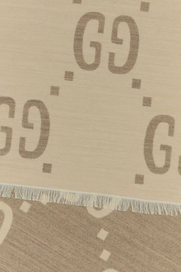 Gucci Embroidered Wool Blend Scarf