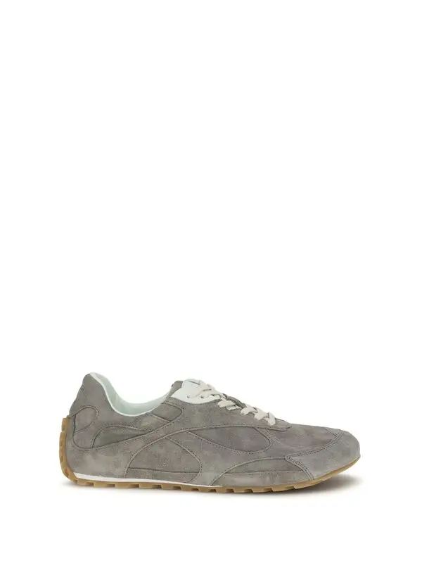 Bottega Veneta Orbit Flash Suede Sneakers - Gray