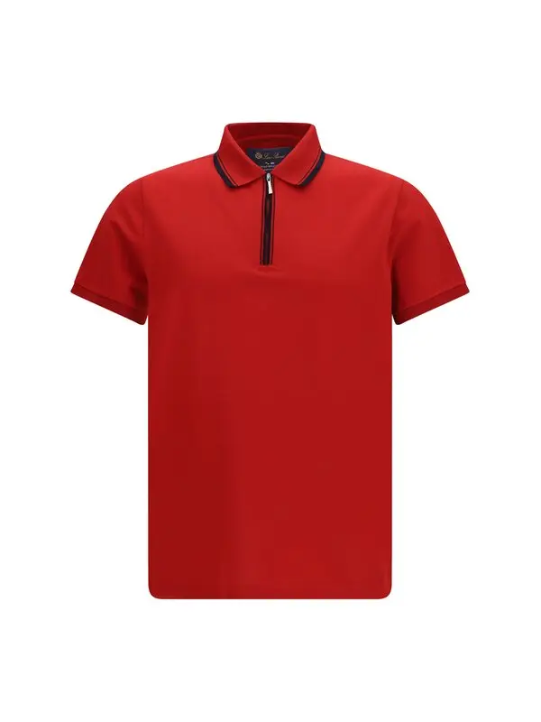 Loro Piana Regatta Zip Polo - Red