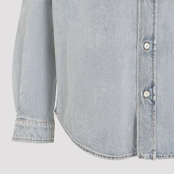 Miu Miu Denim Shirt With Embroidered Logo