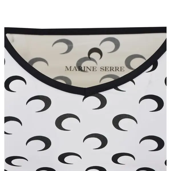 MARINE SERRE Moon Print Jersey Straps Top - White