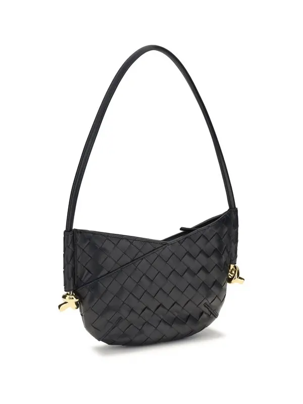 Bottega Veneta Mini Solstice Woven Leather Shoulder Bag - Blue