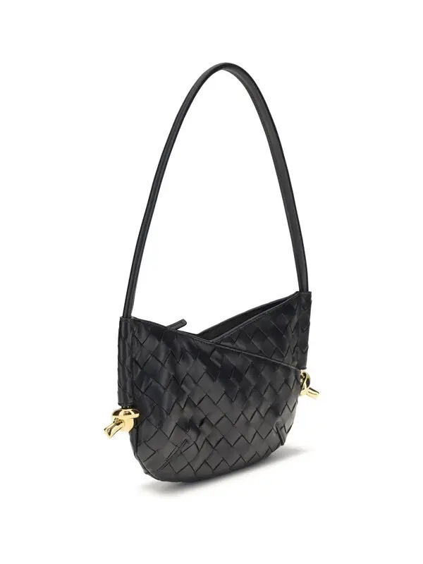 Bottega Veneta Mini Solstice Woven Leather Shoulder Bag - Blue