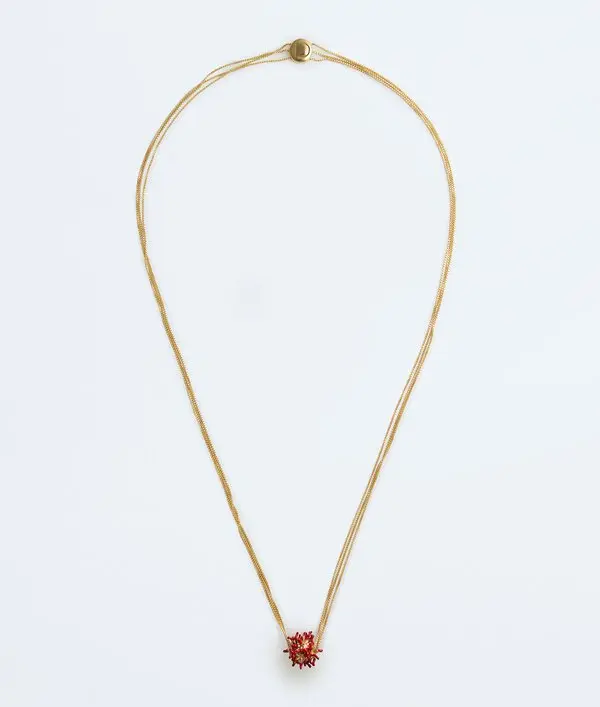 Bottega Veneta Sea Coral Pendant Necklace - Cardinal