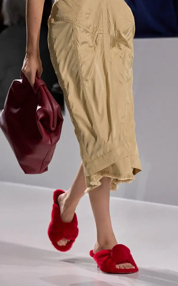 Bottega Veneta Cherry Kitten Heel Mule Sandal - Red