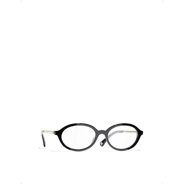 Chanel Oval Frame Metal Optical Glasses