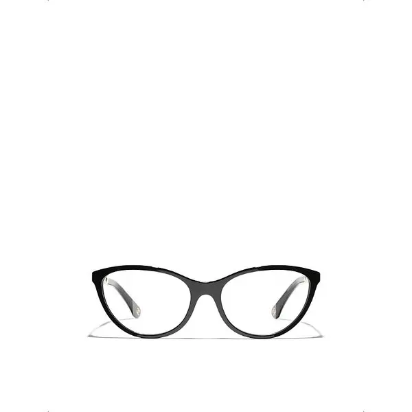 Chanel Ch3501h Cat-eye Metal Optical Glasses - Black