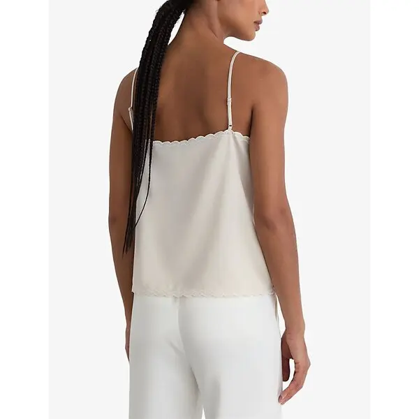 REISS Joanie Lace-detail Satin Cami Top