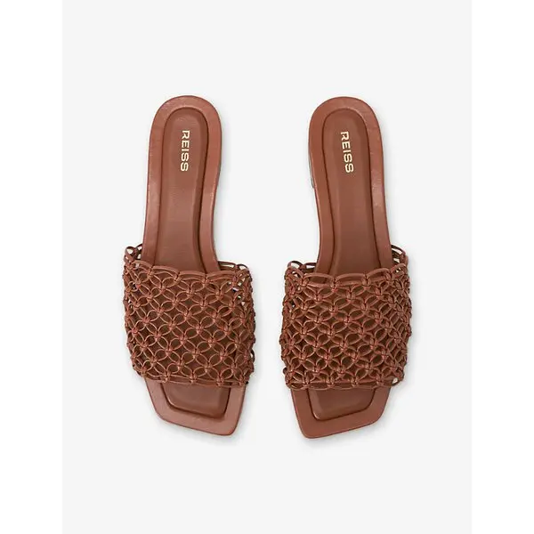 REISS Mabel Faux-leather Woven Sandals