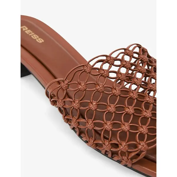 REISS Mabel Faux-leather Woven Sandals