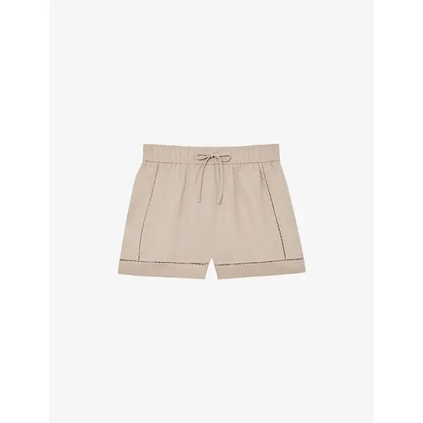 REISS Riley Drawstring-waist Linen Shorts