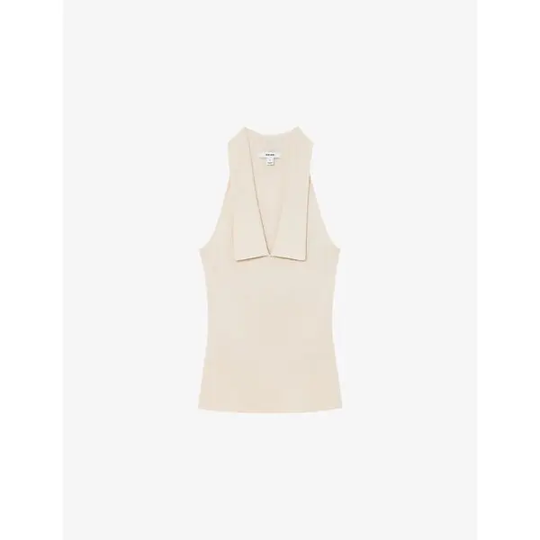 REISS Vera Ribbed Knitted Vest Top