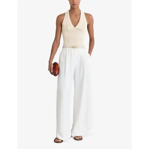 REISS Vera Ribbed Knitted Vest Top