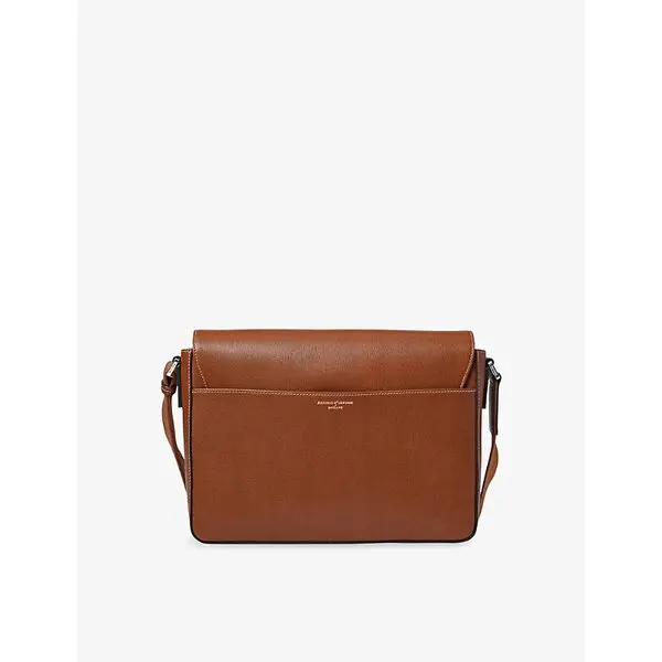 ASPINAL OF LONDON Reporter Leather Messenger Bag - Chestnut