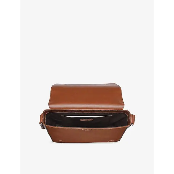 ASPINAL OF LONDON Reporter Leather Messenger Bag - Chestnut