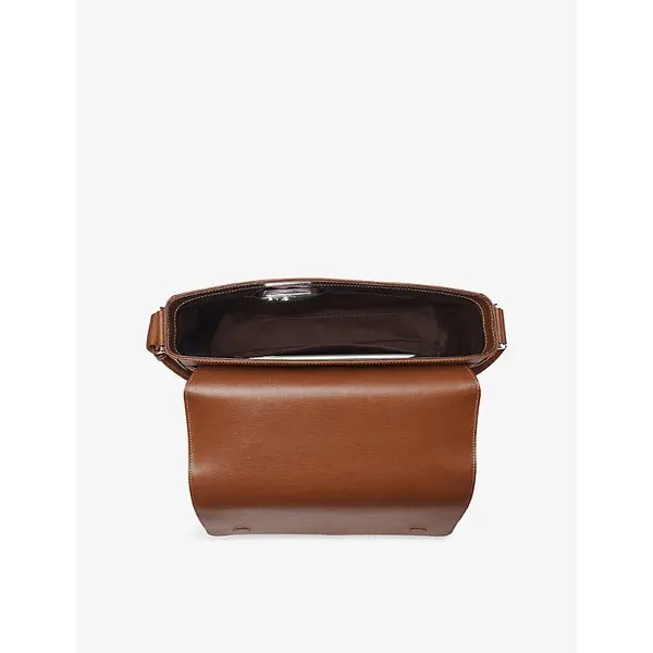 ASPINAL OF LONDON Reporter Leather Messenger Bag - Chestnut