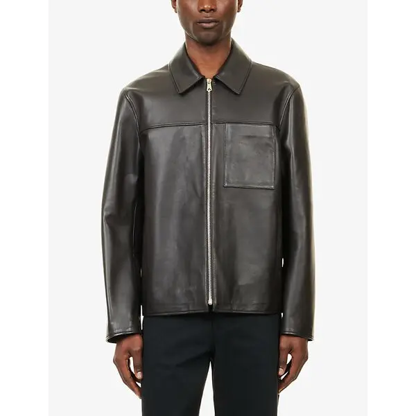 Paul Smith Straight-fit Leather Jacket