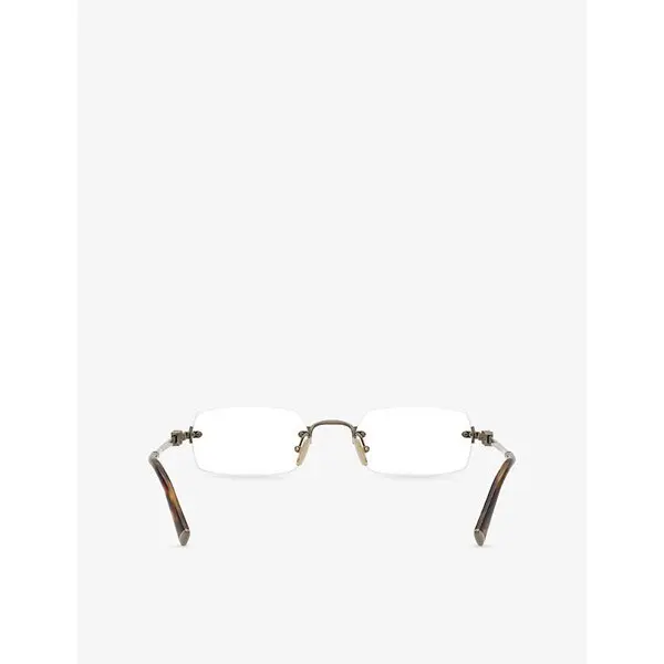 Miu Miu Mu 50yv Rectangle-frame Metal Eyeglasses