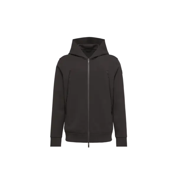 Moncler Cotton-blend Zip-up Hoodie - Black