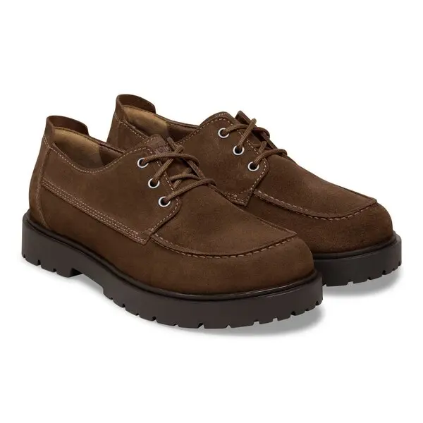 BIRKENSTOCK Highwood Moc Lace Suede Leather Shoes - Carafe