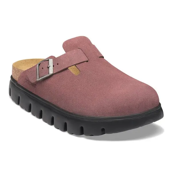 PAPILLIO Boston Chunky Suede Clogs - Pepper