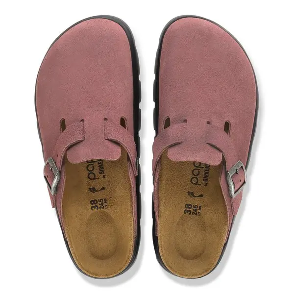 PAPILLIO Boston Chunky Suede Clogs - Pepper