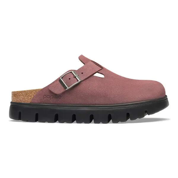 PAPILLIO Boston Chunky Suede Clogs - Pepper