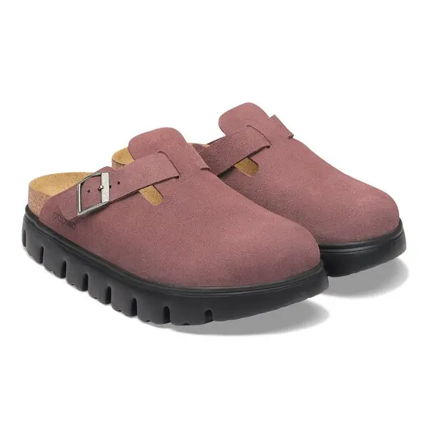 PAPILLIO Boston Chunky Suede Clogs - Pepper