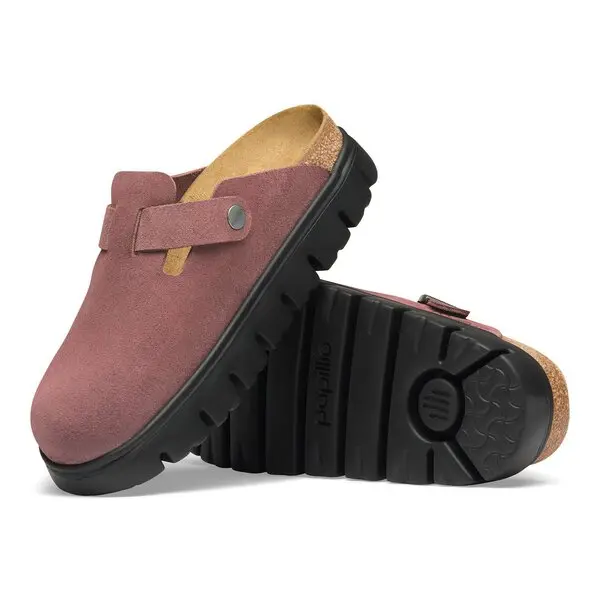 PAPILLIO Boston Chunky Suede Clogs - Pepper
