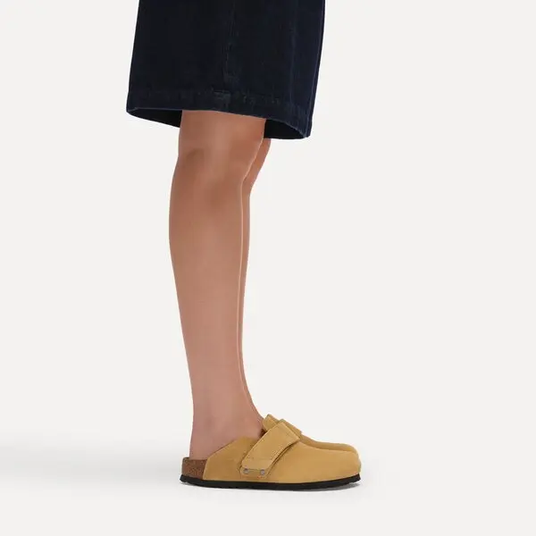 BIRKENSTOCK Loma Suede Leather Clogs - Cork Brown