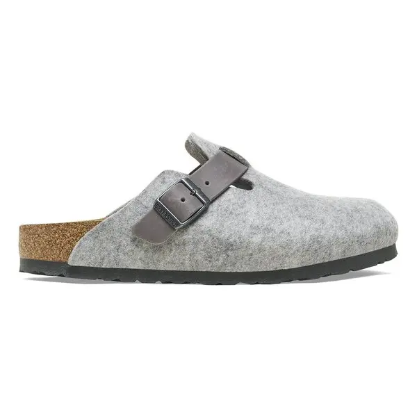 BIRKENSTOCK Boston Leather/textile/felt - Light Gray
