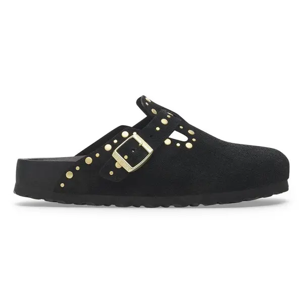 BIRKENSTOCK Boston Rivet Suede Leather - Black
