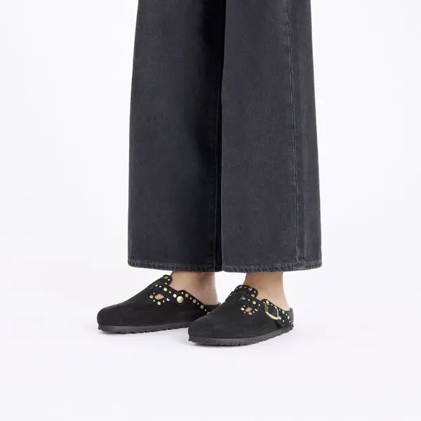 BIRKENSTOCK Boston Rivet Suede Leather - Black
