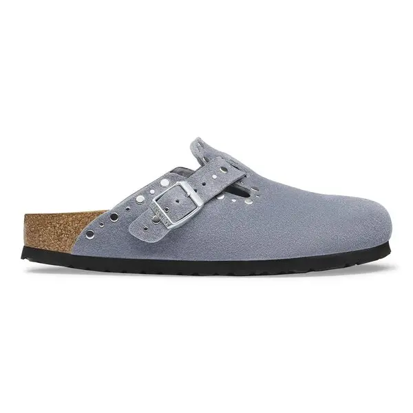 BIRKENSTOCK Boston Rivet Suede Leather Clogs