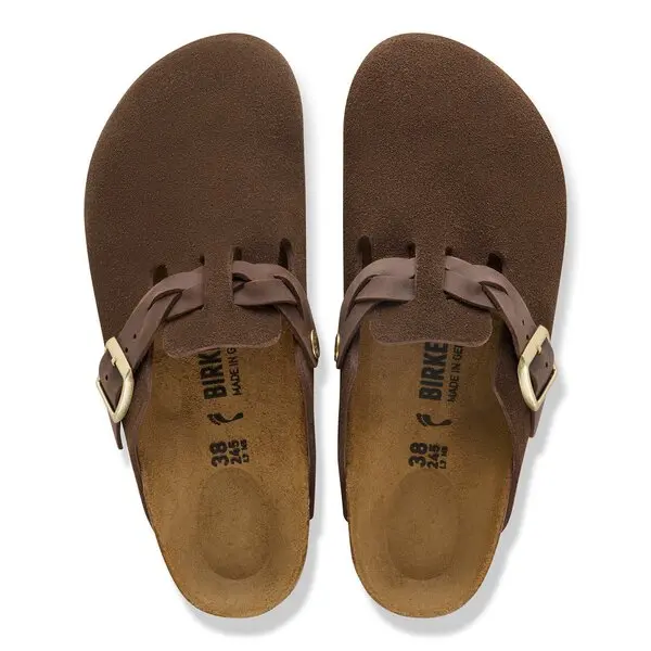 BIRKENSTOCK Boston Braided Suede Leather