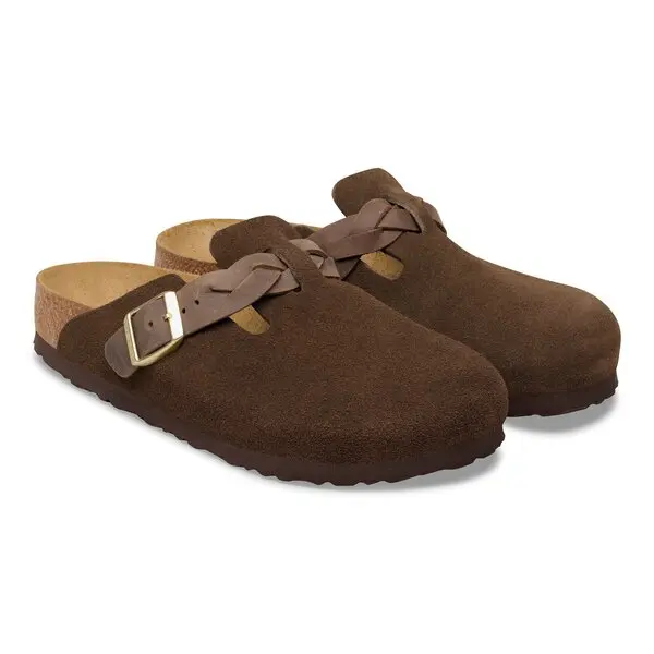 BIRKENSTOCK Boston Braided Suede Leather