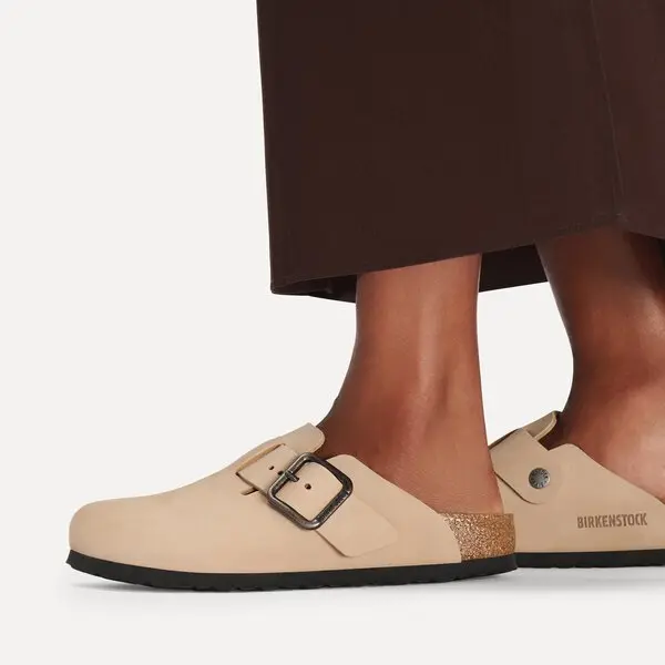 BIRKENSTOCK Boston Wire Buckle Nubuck Leather - Sandcastle