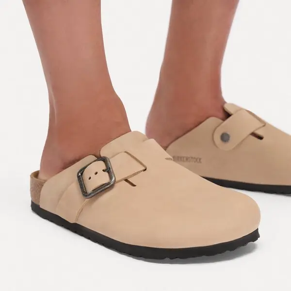 BIRKENSTOCK Boston Wire Buckle Nubuck Leather - Sandcastle