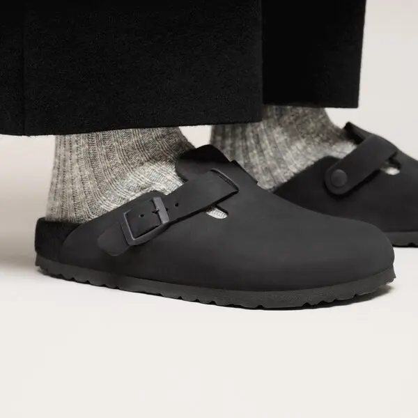 BIRKENSTOCK Boston Nubuck Leather - Black