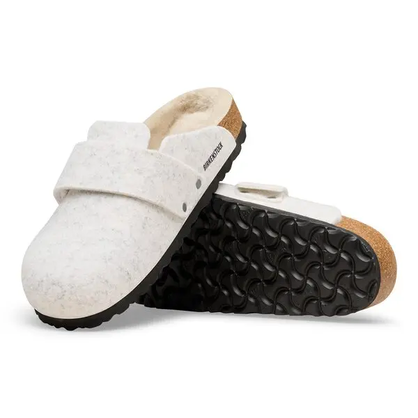 BIRKENSTOCK Loma Shearling Felt Clogs - Oyster