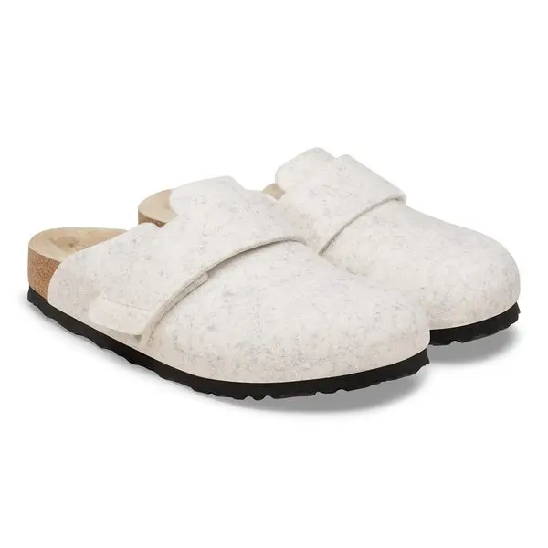 BIRKENSTOCK Loma Shearling Felt Clogs - Oyster