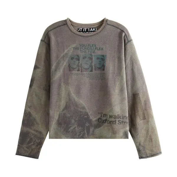 SAITOS Golden Age" Graphic Long-sleeve Top - Black