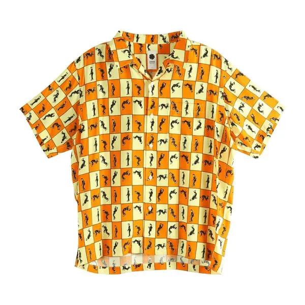 VOWELS Short-sleeve Elvis Shirt - Orange