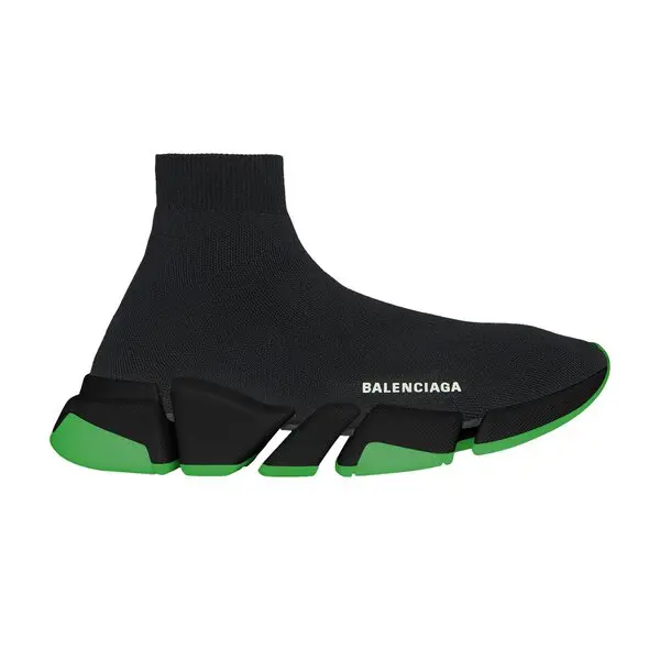 Balenciaga Speed 2.0 Sneaker 'clear Sole Neon Green - Black