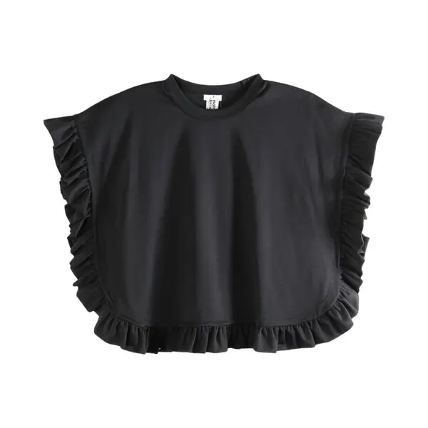COMME DES GARÇONS NOIR Frill Trim T-shirt - Black