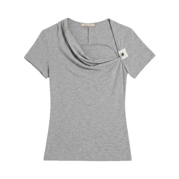 Paloma Wool Mire Top With Draped Neckline - Grey