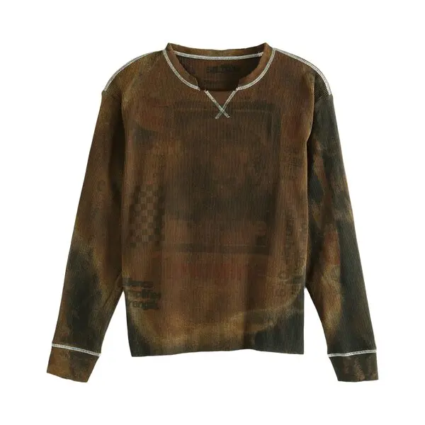 SAITOS Broken Halo Waffle Top 'washed