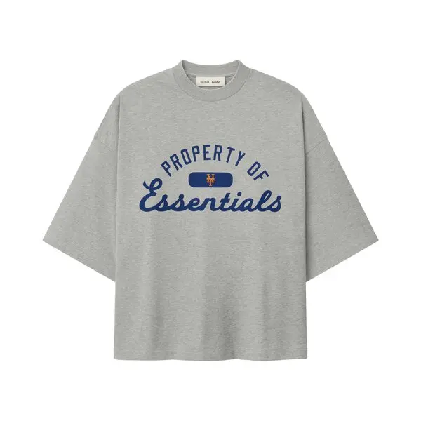 Fear Of God Mets Merch Tee 'concrete Heather