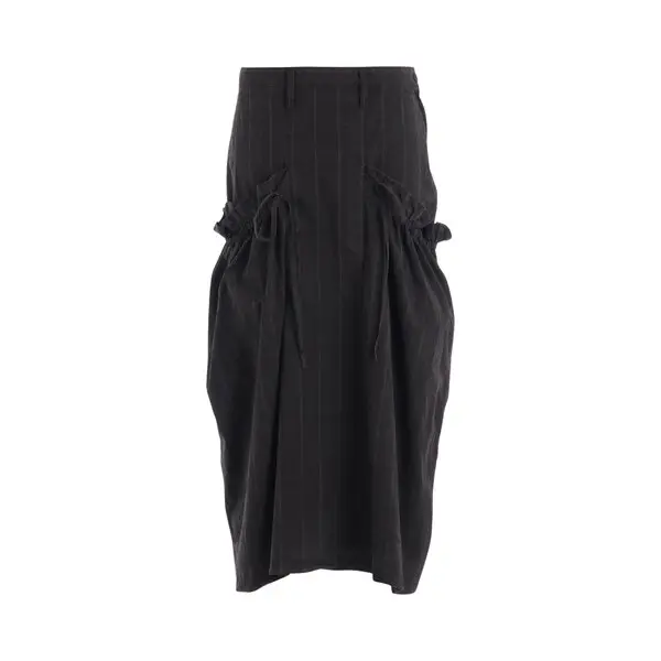 Y’s On-gather Cloth Skirt - Grey